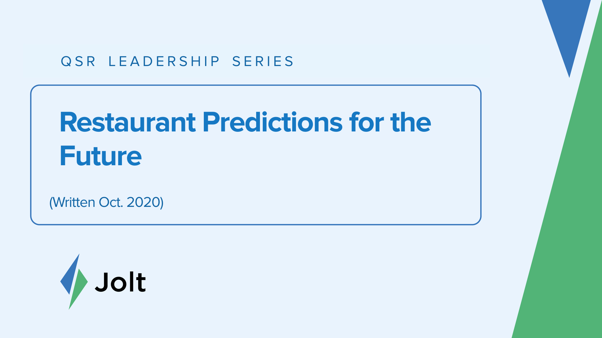 Restaurant Predictions for the Future